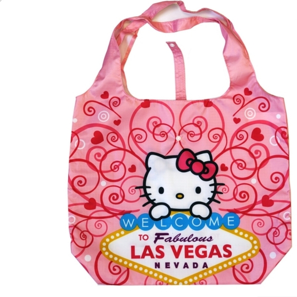 Hello Kitty | Bags | Hello Kitty Las Vegas Foldable Pink Tote Heart ...